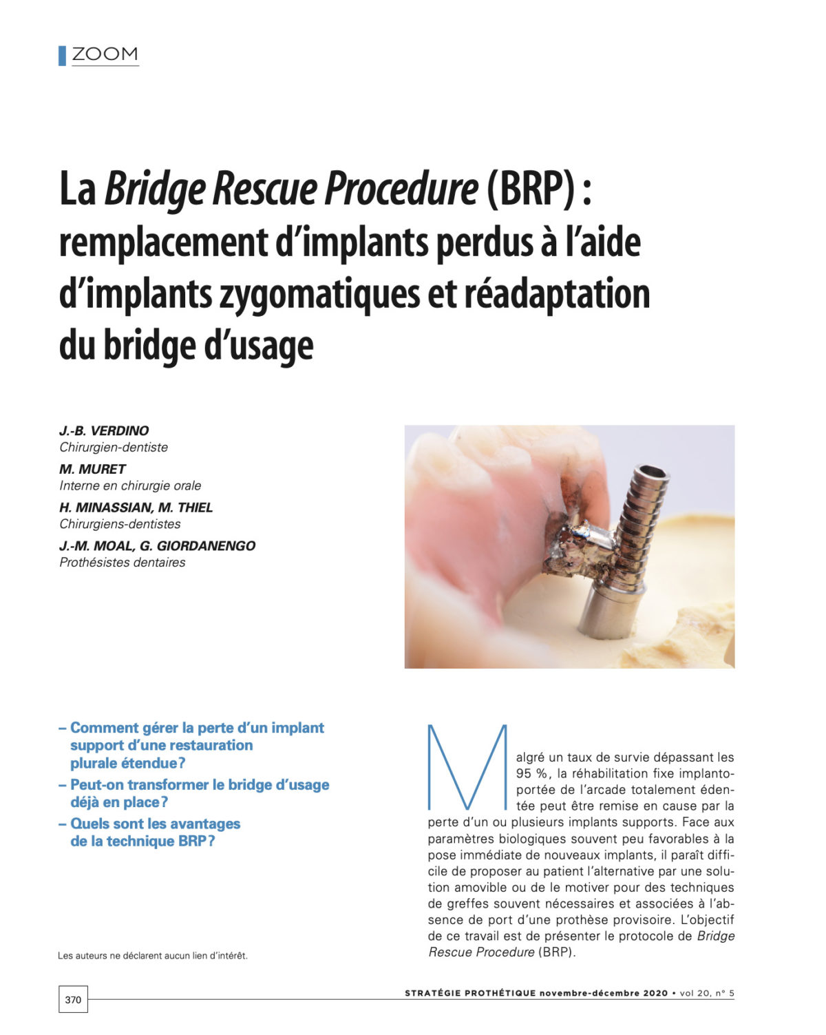 Publications et conférences du Dr Minassian dentiste Villefranche sur Saône